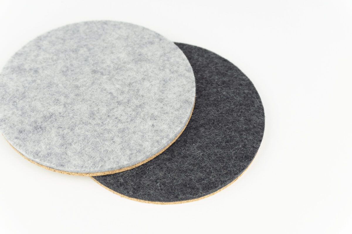 Circle Coasters Set - Wool and Cork | BeaverPeak